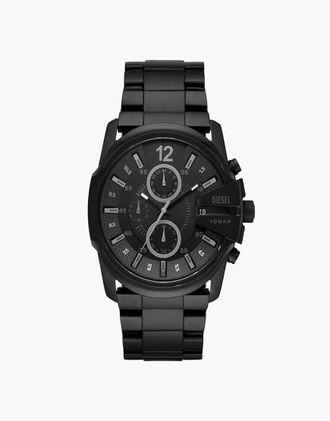 Diesel Master Chief - Montre chronographe pour homme en acier inoxydable &agrave; trois aiguilles - Noir