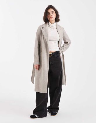 Vero Moda Manteau habill&eacute; mi-long avec ceinture - Vison chin&eacute;-Neutre