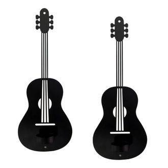 Generico Vintage-Kerzenhalter, Heimdekoration zur Wandmontage, moderner Kerzenhalter in Gitarrenform, f&uuml;r drinnen und drau&szlig;en, Schlafzimmer, Wohnzimmer, B&uuml;ro, 