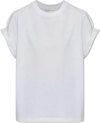 Victoria Beckham Femme, Tops, Blanc, Taille: 40 FR T-shirt &agrave; manches retrouss&eacute;es