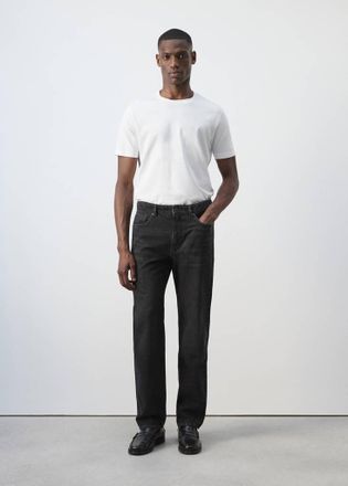 Mango Jean Bob regular-fit black denim - Homme - 38 - MANGO MAN