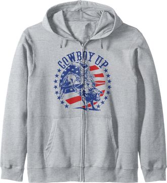 Trendy Apparel Cowboy Up United States of America Flag Kapuzenjacke