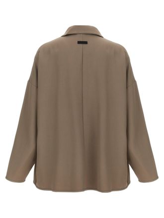 Fear of God Mens Beige Virgin Wool Full-Length Jacket Clothing