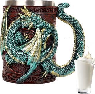 Generic Mittelalterliche Tasse- Drachen, Kaffeetasse | Bierkrugauf Becher, Mittelalterlicher Drachenbecher, Dreidimensionaler Relief-Drachen-Bierkrug Aus Edel