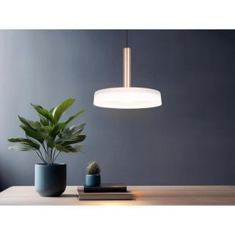 Trio Leuchten Led Pendelleuchte celeste 1-flammig h&ouml;henverstellbar Glas Wei&szlig;, &oslash; 22cm