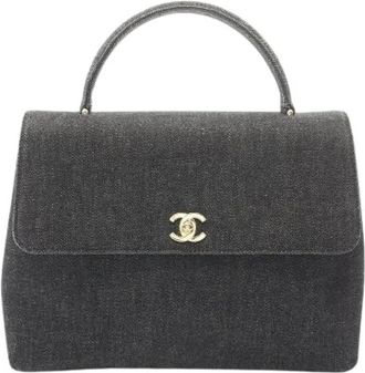 Chanel Sac &agrave; main Pre-owned Coco Mark en jean - Femme - Pre-owned - Noir - Taille: ONE Size
