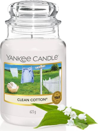 Yankee Candle Company Duftkerze im Glas (gro&szlig;) | Clean Cotton | Kerze mit langer Brenndauer bis zu 150 Stunden | Perfekte Geschenke f&uuml;r Frauen