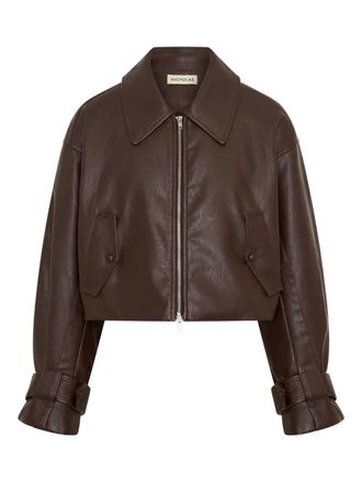 Nicholas Paris Jacke mit Rei&szlig;verschluss - Braun