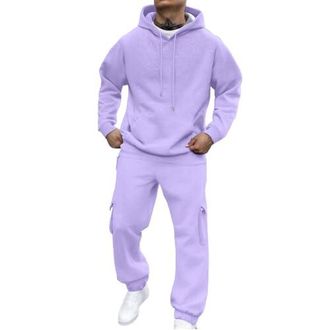 Generic Surv&ecirc;tement &agrave; capuche pour homme - Coupe d&eacute;contract&eacute;e - Manches longues - Ensemble sweat &agrave; capuche et jogging - Cordon de serrage et poche kangourou -