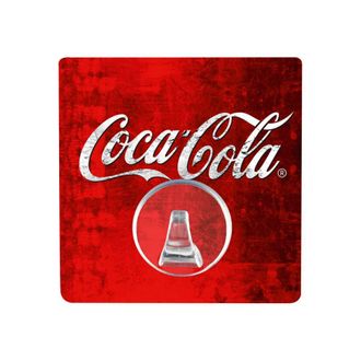 WENKO Static-Loc Wandhaken UNO Coca-Cola Classic - Handtuch-Haken, Befestigen ohne bohren, Kunststoff (PET), 8 x 8 cm, Mehrfarbig