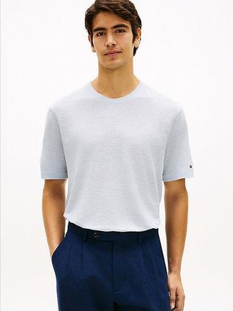 Tommy Hilfiger T-shirt Smart Casual en lin m&eacute;lang&eacute;