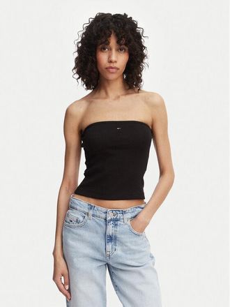Tommy Jeans Top DW0DW22263 Schwarz Slim Fit