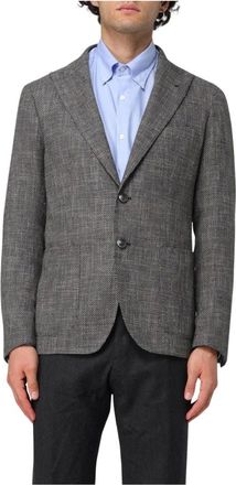 Tagliatore Homme, Vestes, Gris, Taille: M Veste de costume en lin texturé