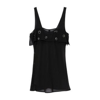 3.1 Phillip Lim Gemstone Embellished Chiffon Tank Top - - Tops - Damen - Schwarzk - XS