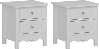 Vente-Unique Set mit 2 Nachttischen - 2 Schubladen - Wei&szlig; - ILIZANA