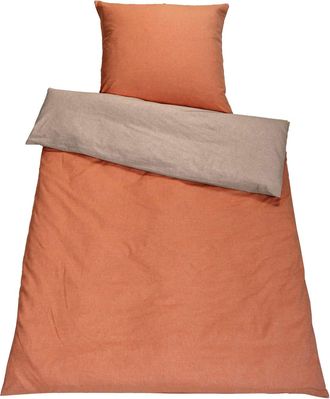 Setex Setex Bettwäsche, Marzipan/Rostrot, 200x135 cm