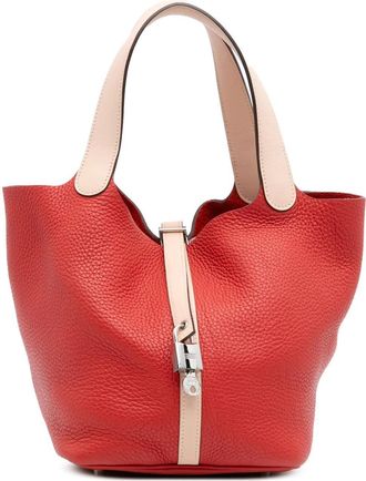 Hermès Crossbody Bags - Bicolor Clemence and Swift Picotin Lock 22 - Gr. unisize - in Rot - für Damen
