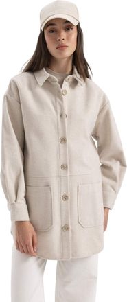 DeFacto Damen Oversize Shirt Tunika - Langarm Longshirt - Bequeme Tops für Damen -Lässiges Langarmshirt Relax Fit