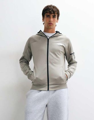 The North Face M Mountain Athletics Fleece mit durchgehendem Rei&szlig;verschluss 2.0 in Stone Slab-Grau