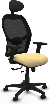 Piqueras y Crespo Atmungsaktiver B&uuml;rostuhl mit 2D-Armen, h&ouml;henverstellbarer Lendenwirbelst&uuml;tze und festem Kopfteil, ausgestattet mit Syncro/Traslack und Schneideschaum,