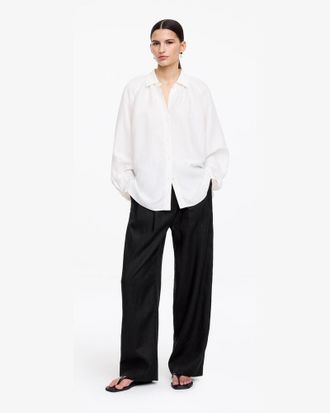 Arket Elegante Hose Aus Leinen -Schwarz