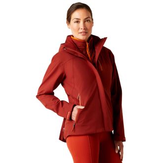 Ariat Womens Coastal Waterproof Jacket Long Sleeve in Fired Brick, Size Medium, by Ariat