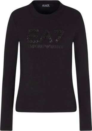 Emporio Armani Emporio Armani Ea7, Femme, Tops, Noir, Taille: 36 FR Long Sleeve Top
