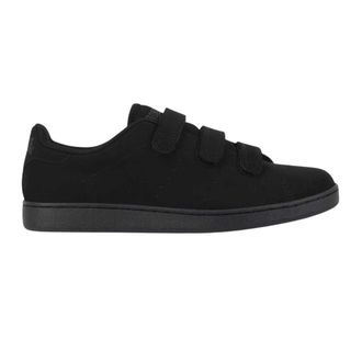 Lonsdale Leyton Sneaker f&uuml;r Herren, Dreifachriemen, Flach (Schwarz)