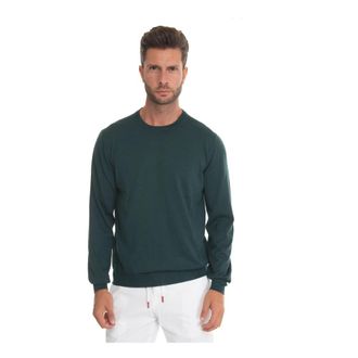 Kiton Washed Out Rundhals-Pullover - - Sweatshirts & Hoodies - Herren - Gr&uuml;n - L