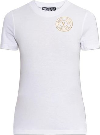 Versace Jeans Couture Femme, Tops, Blanc, Taille: 36 FR Haut &agrave; logo imprim&eacute;
