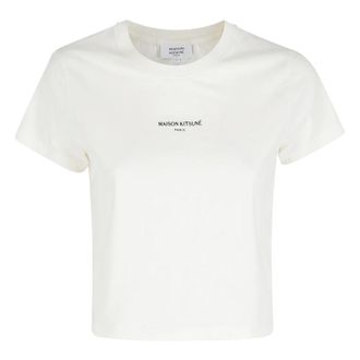 Maison Kitsun&eacute; Femme, Tops, Beige, Taille: 38 FR Baby Tee-Shirt