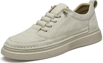Generic Chaussures basses en cuir v&eacute;ritable pour homme - Style r&eacute;tro - Respirantes et confortables - &Agrave; enfiler, sable, 38 2/3 EU