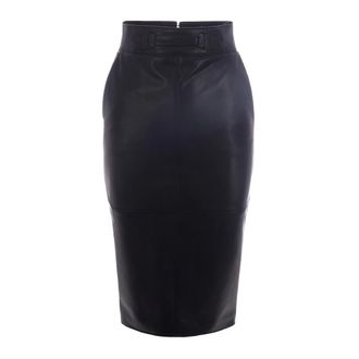 Elisabetta Franchi Rock mit gepr&auml;gtem Logo - - Skirts - Damen - Schwarzk - M