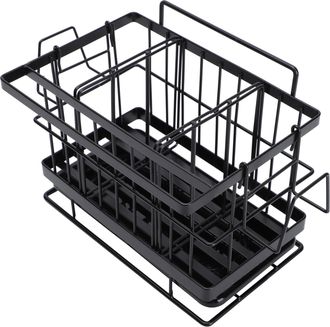 SOLUSTRE Einstellbares Edelstahl Spülschwamm Regal mit Ablaufrinne und Wandhalterung Robustes Küchensiebkorb Ablage für Spüle Platzsparendes Leicht zu Reinigen