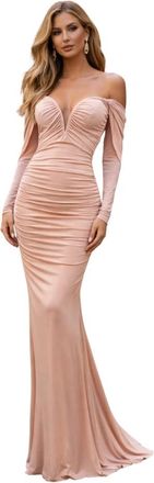 Elisabetta Franchi Femme, Robes, Rose, Taille: 38 FR Robe de Soir&eacute;e en Jersey Cr&ecirc;pe