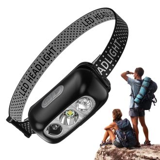 Generic Helmlicht - verstellbare Stirnlampe mit Bewegungserkennung, wasserdichtes Design IPX4 | 3-stufige Helligkeitslampe, Bauarbeitslicht, Abenteuer-Ausrüst