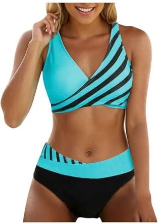Generic Maillot de bain tankini taille haute pour femme 2026, Vert, XXL