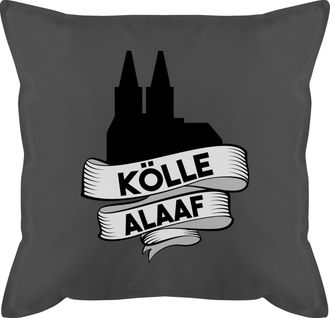 Shirtracer Kissen 50x50 - Karneval & Fasching - K&ouml;lle Alaaf K&ouml;lner Dom - K&ouml;ln Helau Jecken Jeck - 50 x 50 cm - Grau - karnevalskissen Fasching- k&ouml;lsch fastnachts
