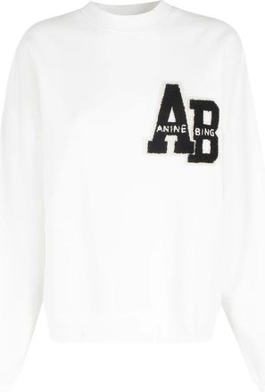 Anine Bing Femme, Sweatshirts et sweats &agrave; capuche, Blanc, Taille: 34 FR Miles Oversized SweaT-shirt Letterman