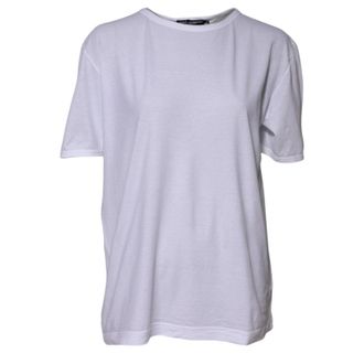 Dolce & Gabbana Womens White Cotton Crew Neck Short Sleeves T-Shirt
