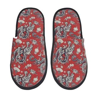 Generic Pantoufle Maison Imprim&eacute; De Dragons Chaudes Pantoufles Confortable Chaussons Maison Portative Hiver Chaussures Chaudes Pour Maison Salon H&ocirc;tels L