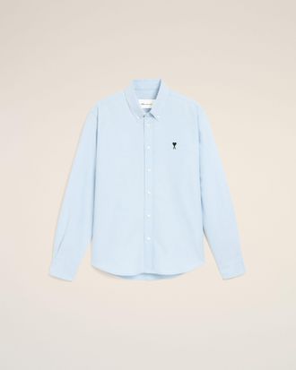 Ami Ami Paris - Chemise bleue en coton Ami de Coeur Bleu - Taille : XXL - Unisex