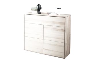 M&ouml;belando Kommode >KM-0662< 2 T&uuml;ren, 1 Schub, 1 Boden, Kernbuche massiv - 100x89x40cm (BxHxT