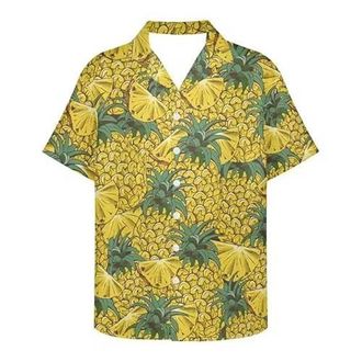 Keephen TangoDS Past&egrave;que/P&ecirc;che/Pomme Impression 3D Hawaiian Chemise pour Femmes Hommes Col Revers Manches Courtes Boutonn&eacute;e Chemises F&ecirc;te Aloha Chemises