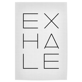 artboxONE Poster 30x20 cm Yoga Typografie Exhale hochwertiger Design Kunstdruck - Bild Einatmen ausatmen ausatmen