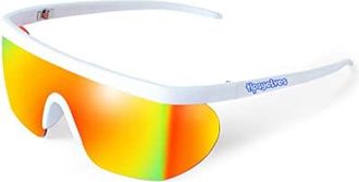 Tipsy Elves Lunettes de soleil - Lunettes de soleil r&eacute;tro sportives - Protection UV400 color&eacute;e Verres miroir polaris&eacute;s et non polaris&eacute;s, Miami Ice (Blanc), Taille