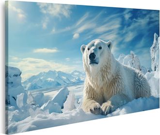 Islandburner Bild auf Leinwand Eisbär leidet unter schmelzendem EIS Bilder Wandbilder Poster JEDD-1K