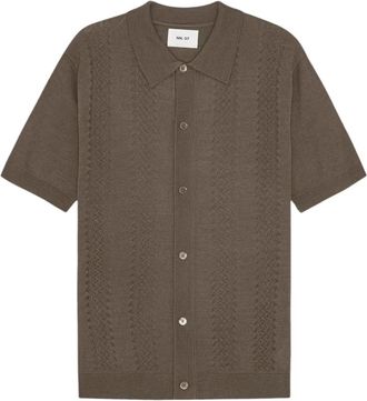 Nn.07 Nn07, Homme, Chemises, Vert, Taille: L Thor Short-Sleeve Cardigan