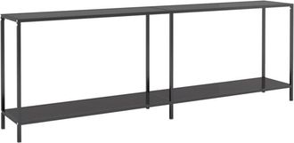 vidaXL Konsolentisch Schwarz 220x35x75,5 cm Hartglas vidaXL