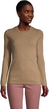 Lands End Kaschmir-Pullover mit rundem Ausschnitt, Damen, Gr&ouml;&szlig;e:36-38 petite, Braun, Kaschmir, by Lands End